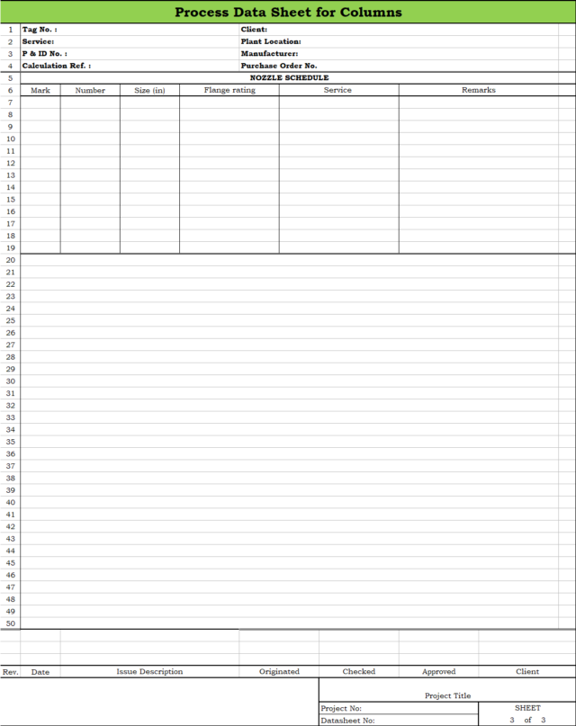 Blank Process Datasheet for Column - Download